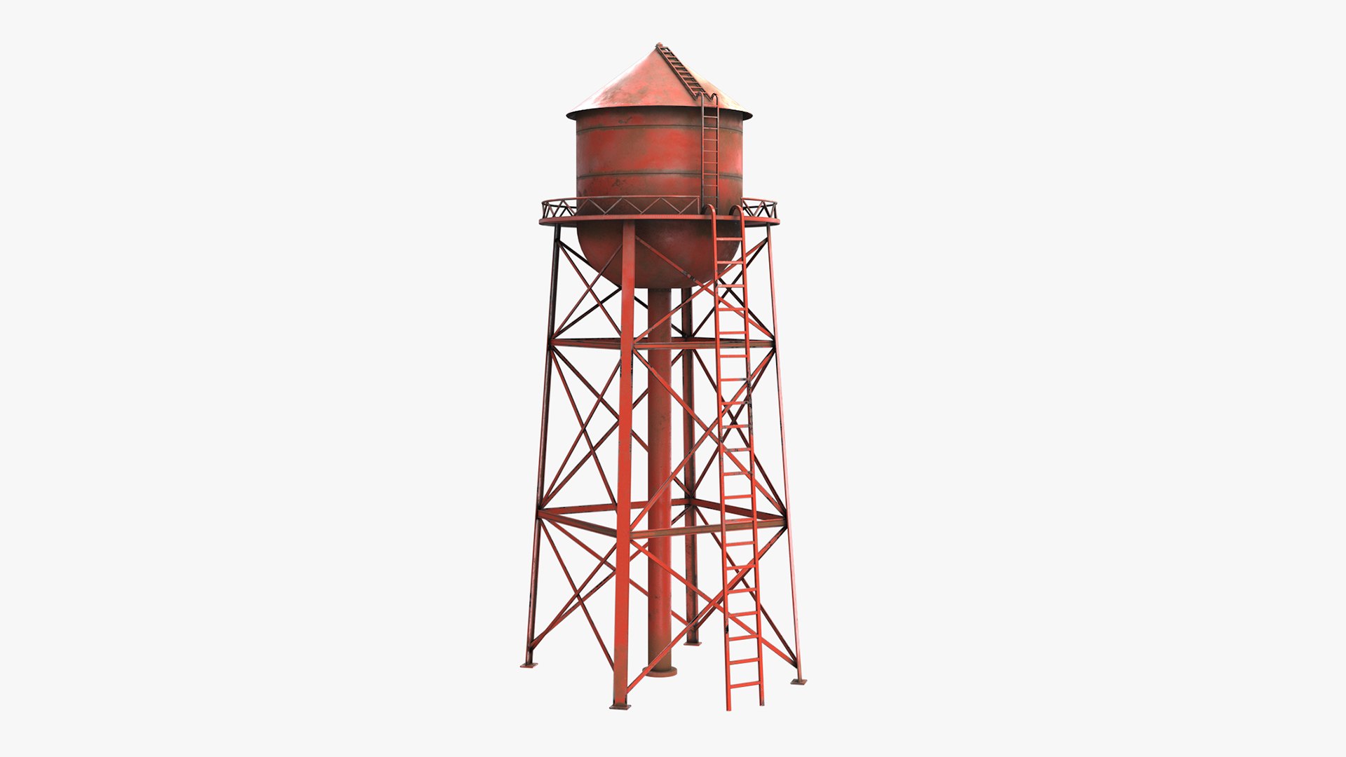 Water Tower 001 PBR 8K Model - TurboSquid 1997768