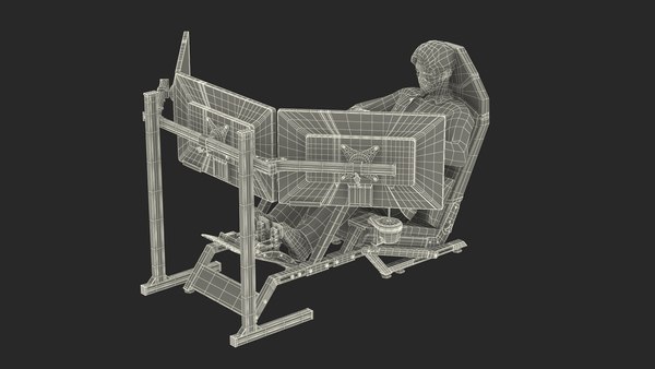 3D модель Man Sitting in a Racing Simulator Rig - TurboSquid 2061409