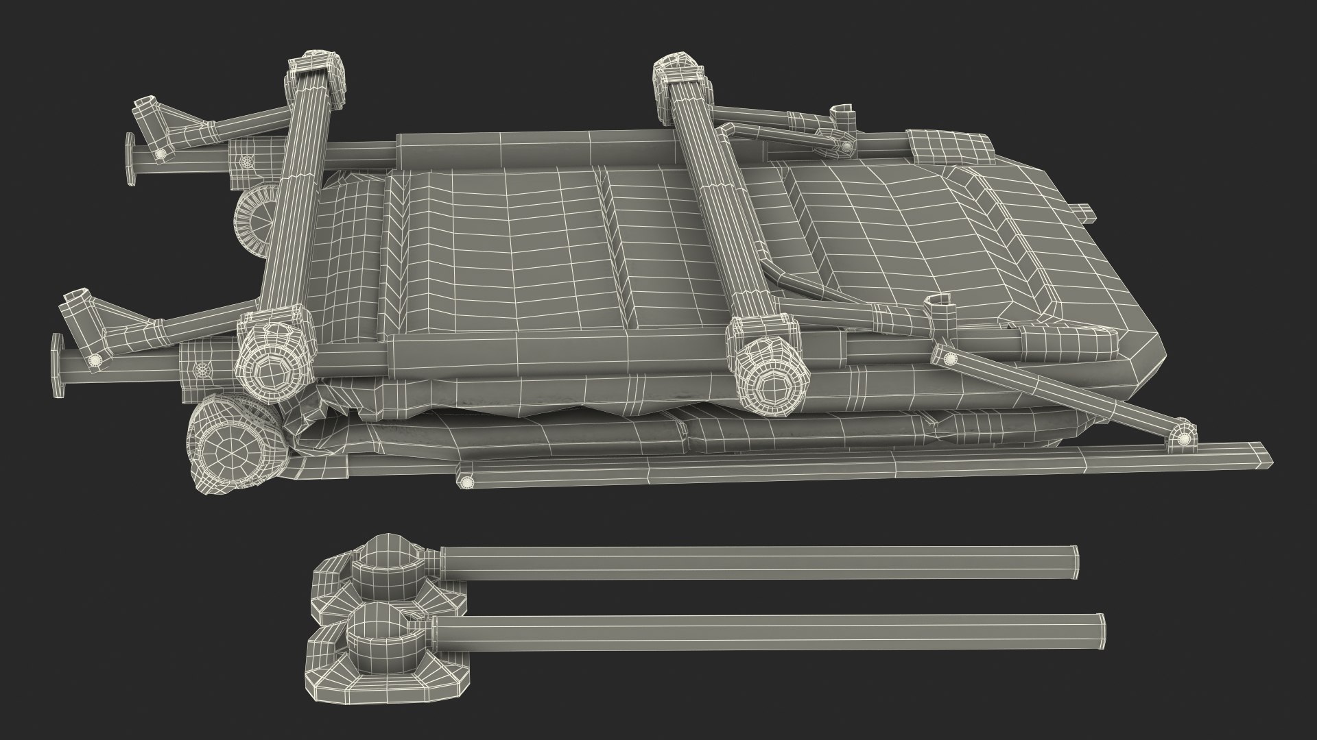 3D Fishing Folding Chair Folded Blue model - TurboSquid 2117784