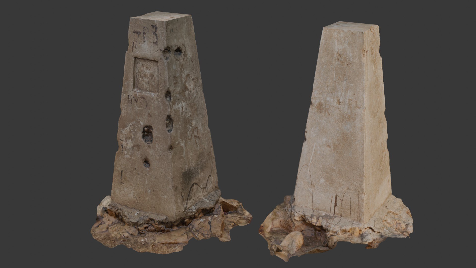 3D Weathered Concrete Monument Scan Model - TurboSquid 2395233