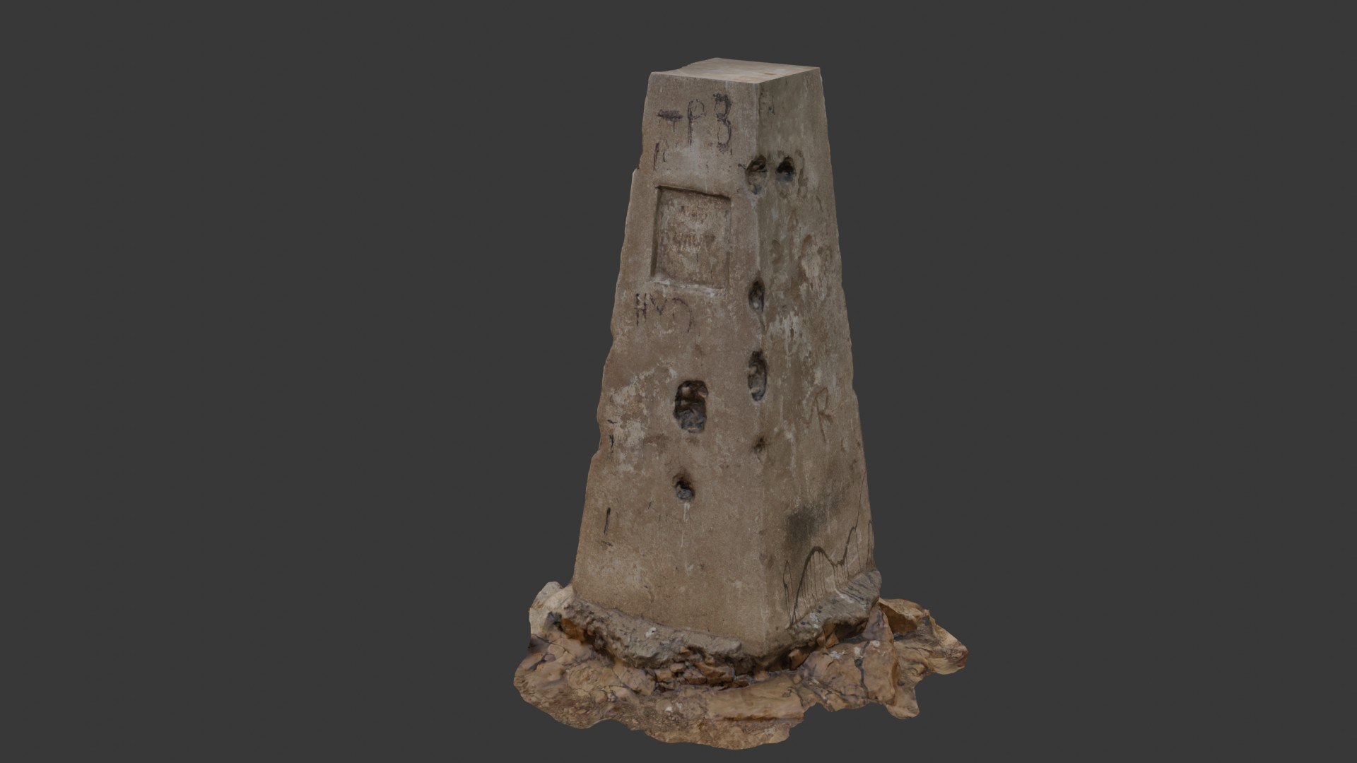 3D Weathered Concrete Monument Scan Model - TurboSquid 2395233
