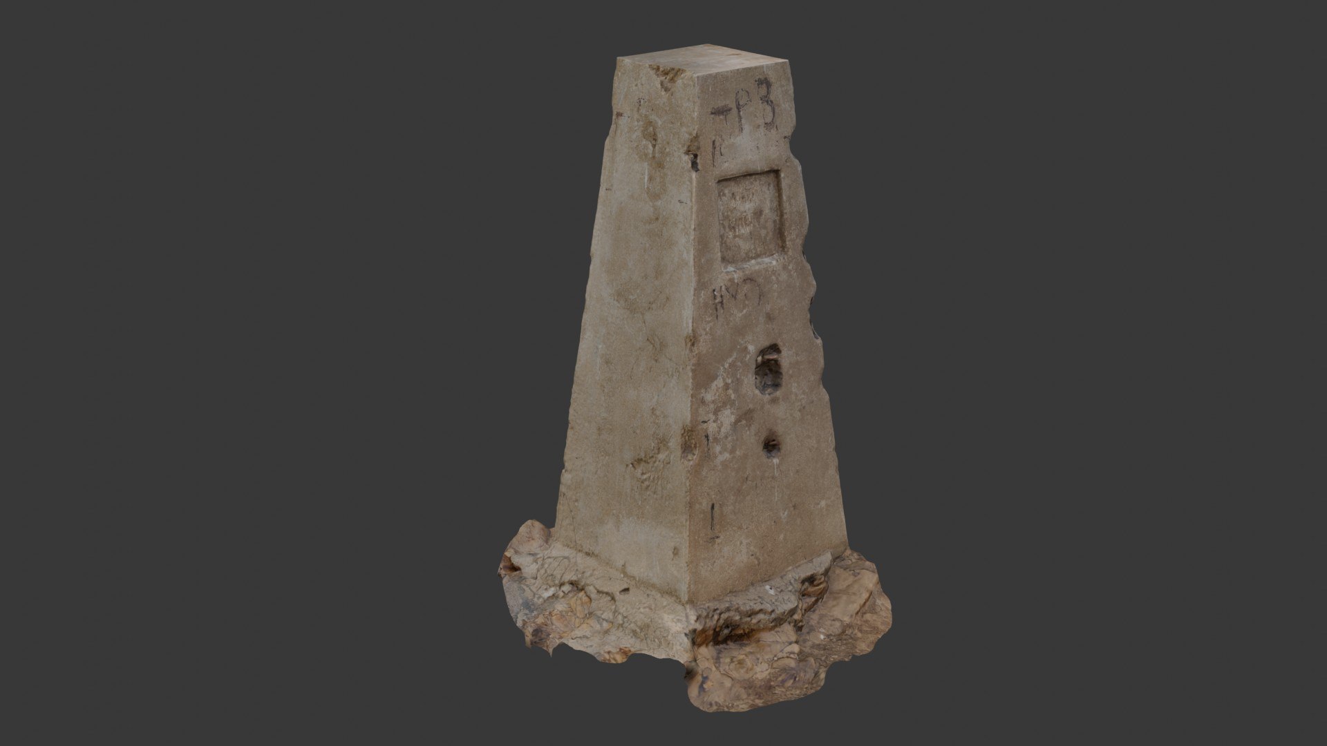 3D Weathered Concrete Monument Scan Model - TurboSquid 2395233