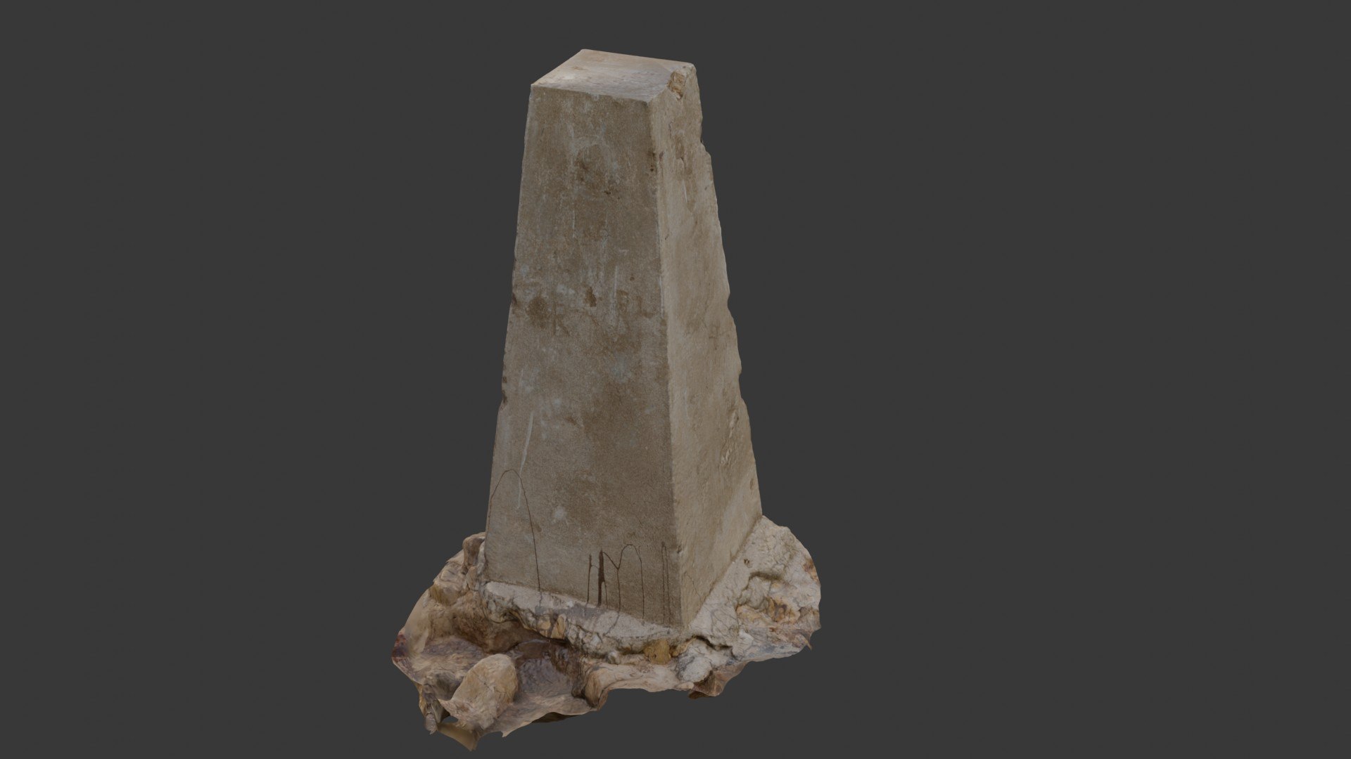 3D Weathered Concrete Monument Scan Model - TurboSquid 2395233