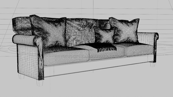 3D model Simple 3 - Seater Couch - TurboSquid 1947952