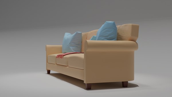 3D model Simple 3 - Seater Couch - TurboSquid 1947952
