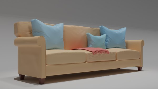 3D model Simple 3 - Seater Couch - TurboSquid 1947952