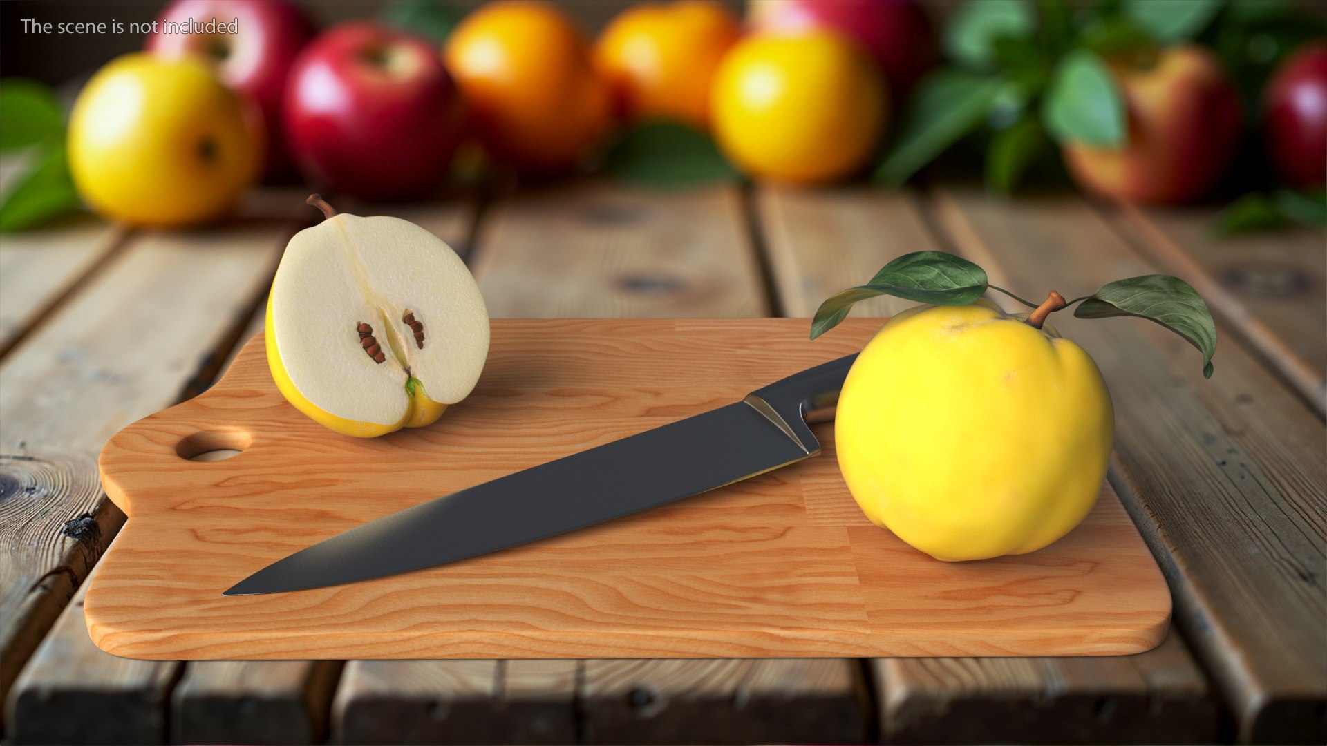 Chopping Board With Quince 3D Model - TurboSquid 2342528