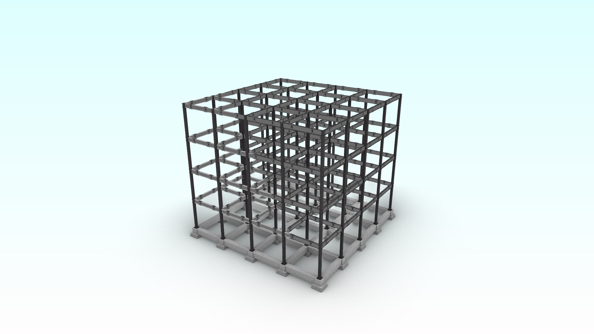 Steel-frame Building 2 3D Model - TurboSquid 2066556