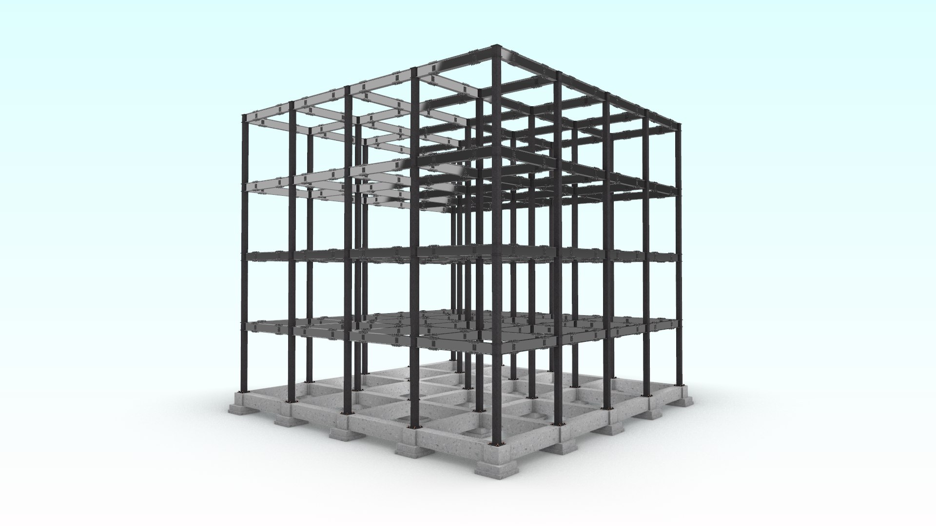 Steel-frame Building 2 3D Model - TurboSquid 2066556