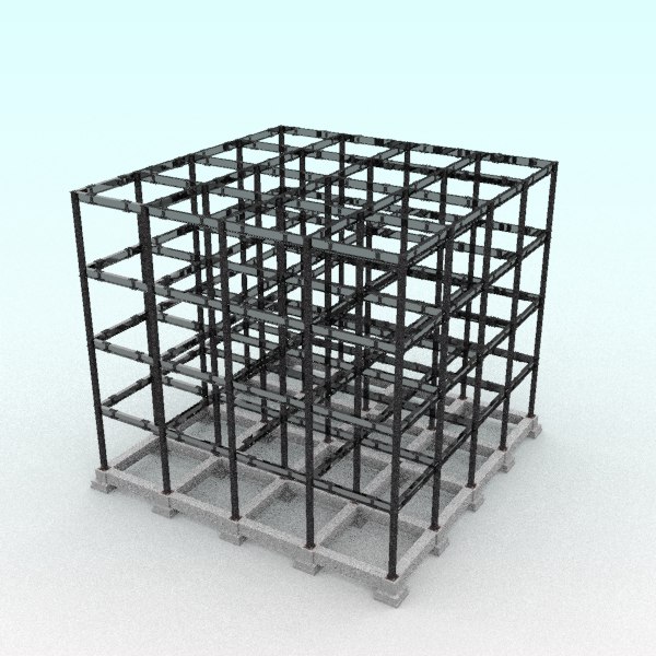 modelo 3d Steel-frame building 2 - TurboSquid 2066556