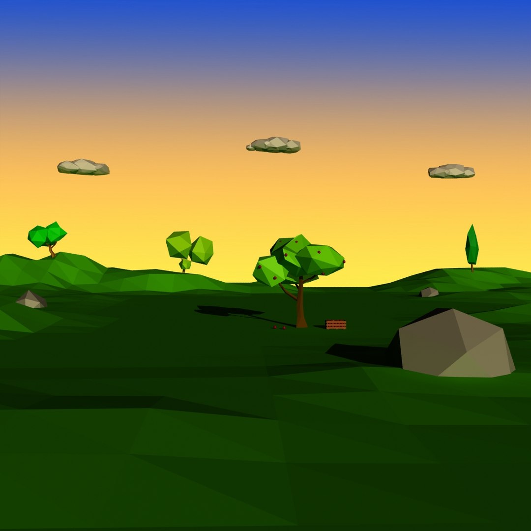 3d Model Cartoon Landscape Scene