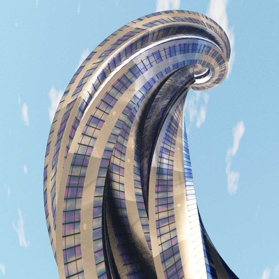 Spiral Tower Futuristic Building 3D Model - TurboSquid 1444878