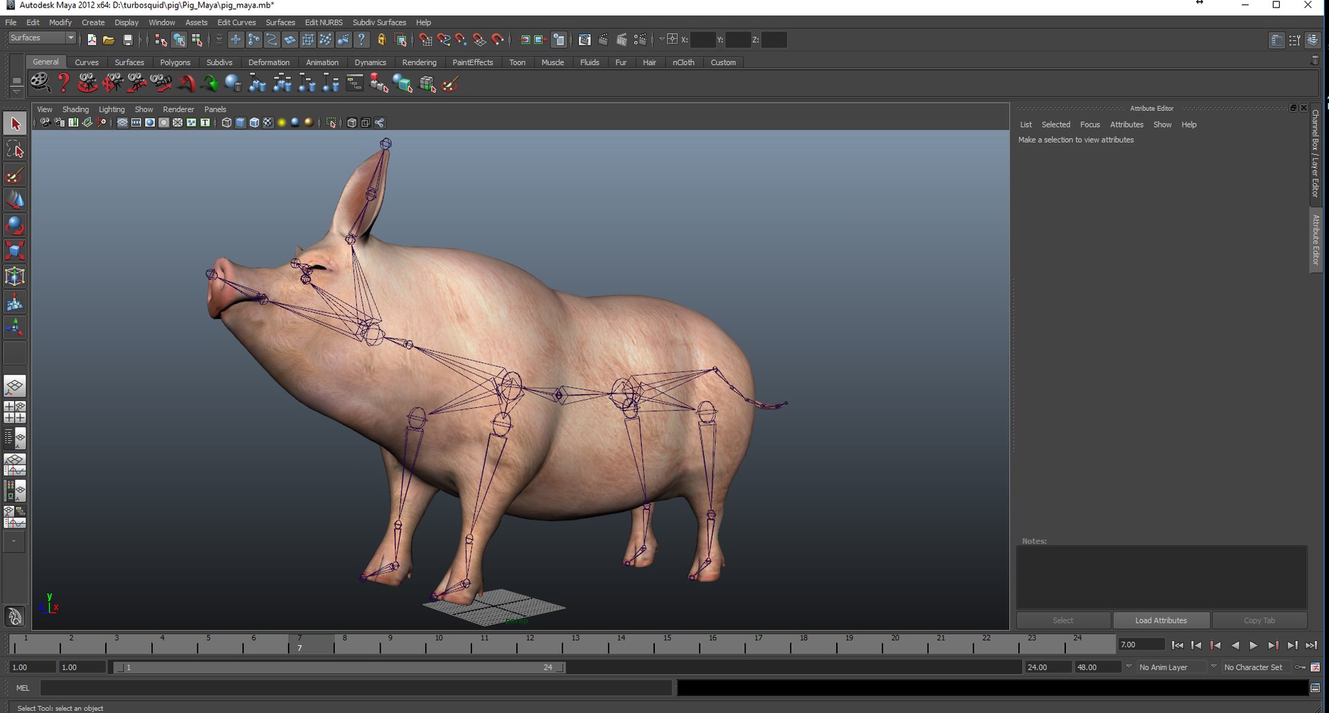 Pig Rigging 3D Model - TurboSquid 1194130