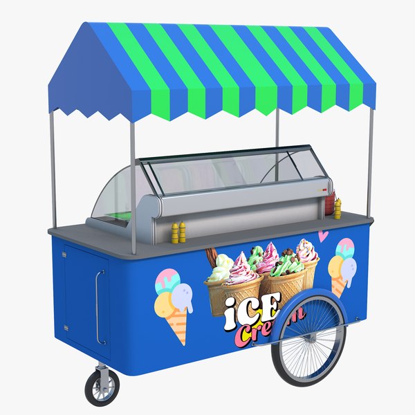 Ice Cream Cart - Blue model - TurboSquid 1911401