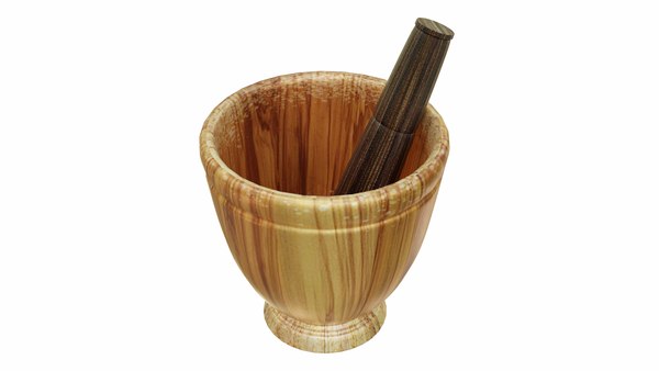 modelo 3d Mortero y maja de madera tailandesa - TurboSquid 2132628