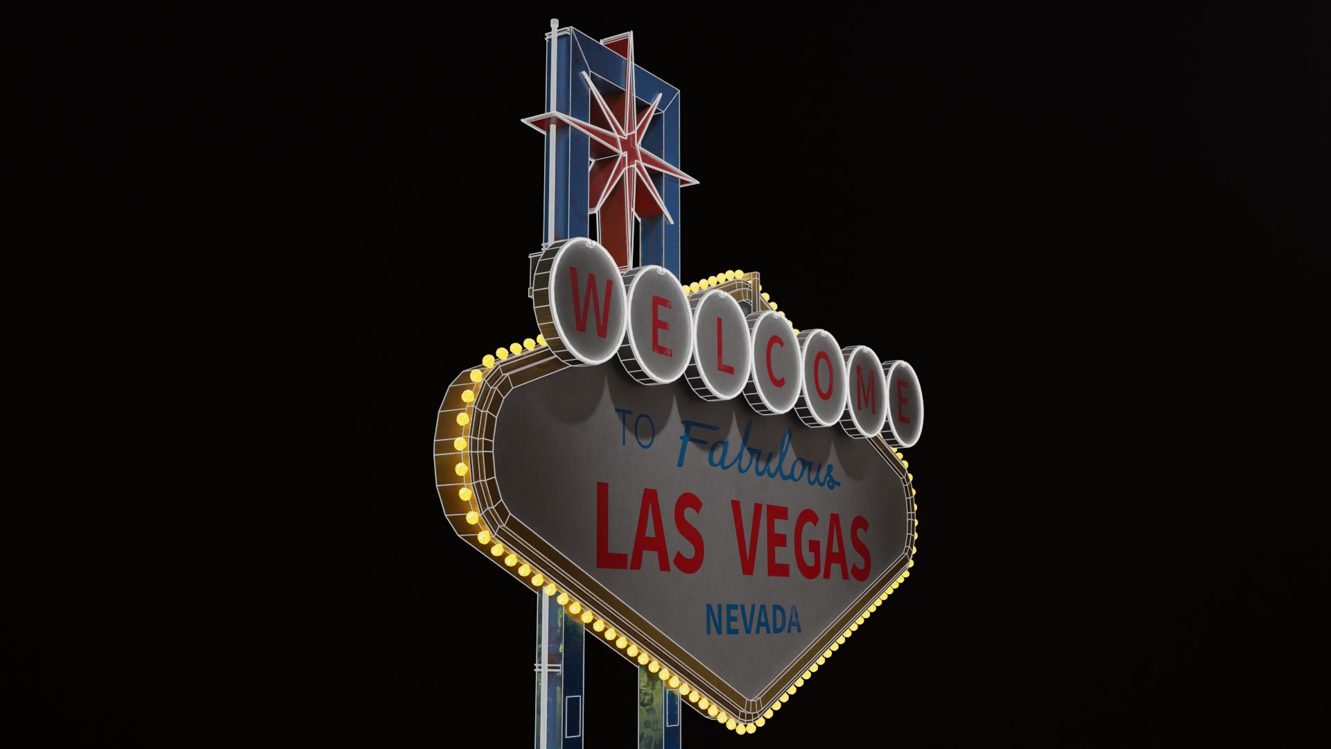 3D Model Detailed Las Vegas Sign - TurboSquid 1951280
