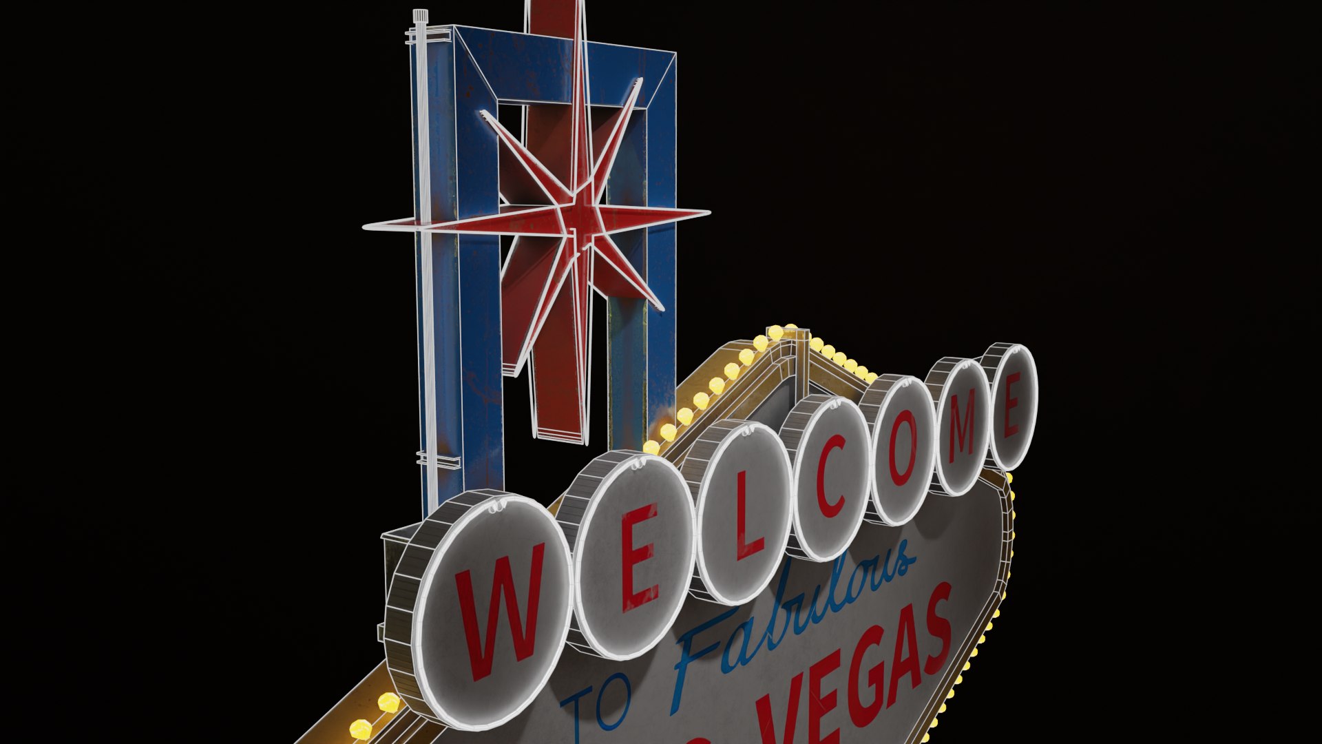 3D Model Detailed Las Vegas Sign - TurboSquid 1951280