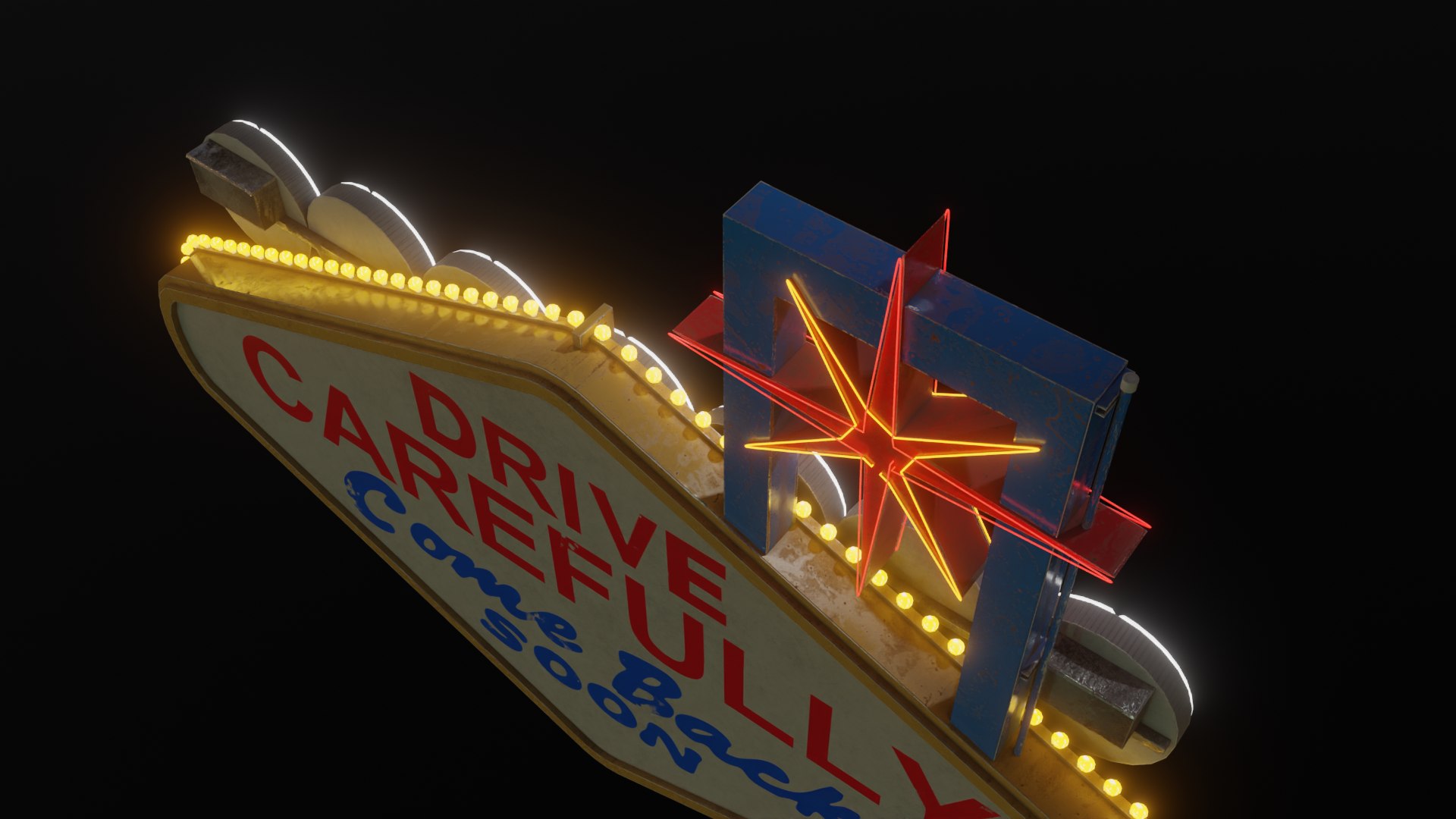 3D Model Detailed Las Vegas Sign - TurboSquid 1951280