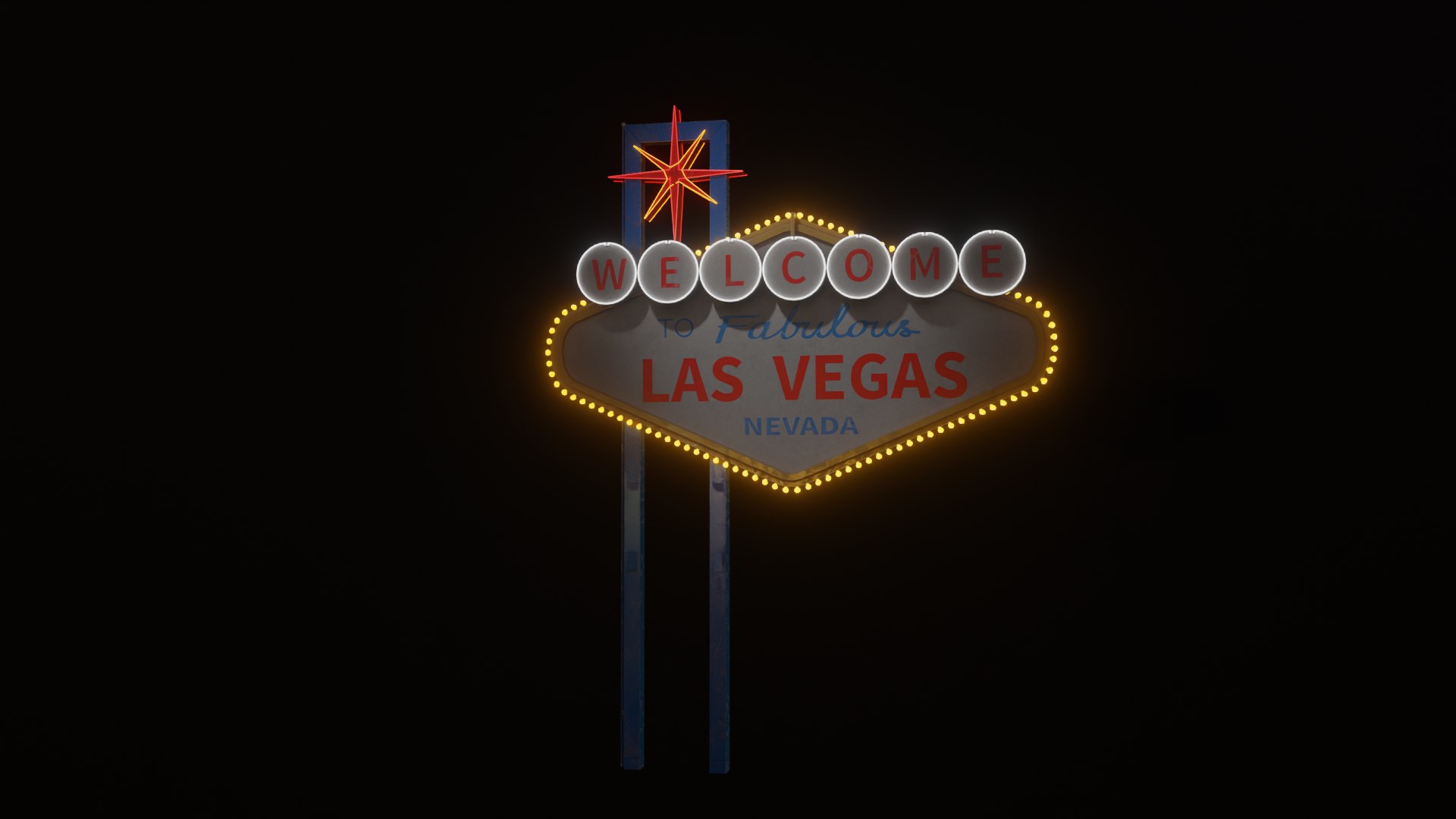 3D Model Detailed Las Vegas Sign - TurboSquid 1951280
