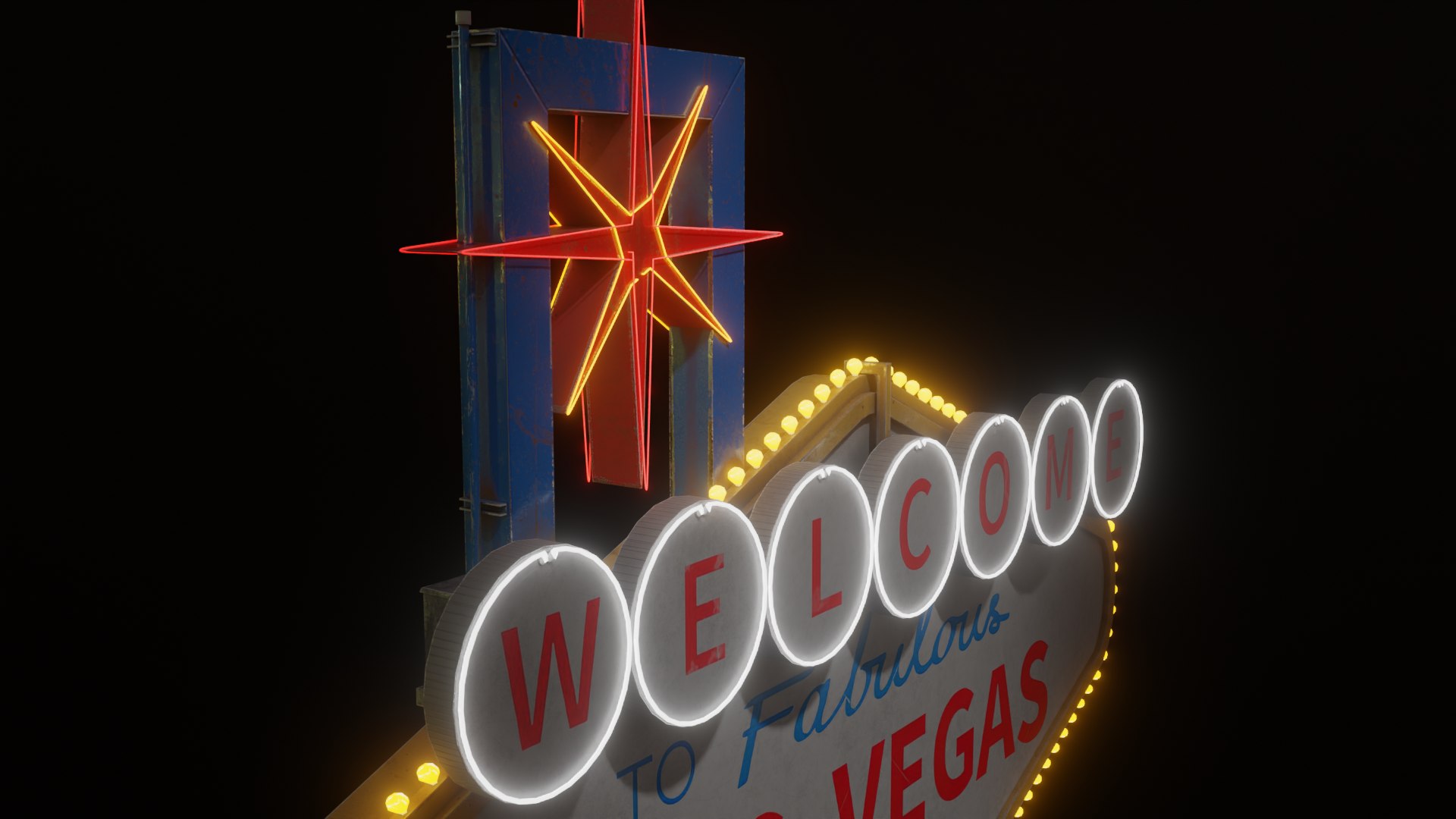 3D Model Detailed Las Vegas Sign - TurboSquid 1951280