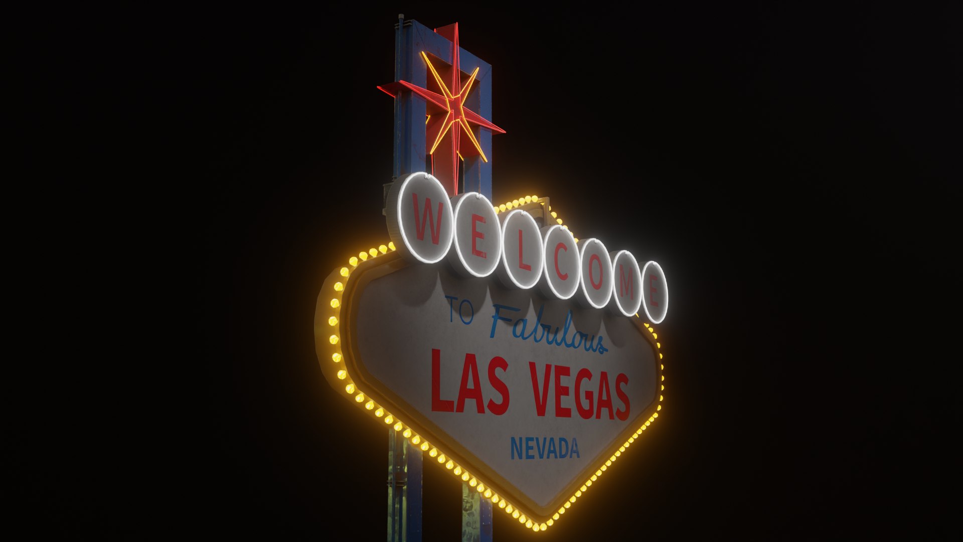 3D Model Detailed Las Vegas Sign - TurboSquid 1951280