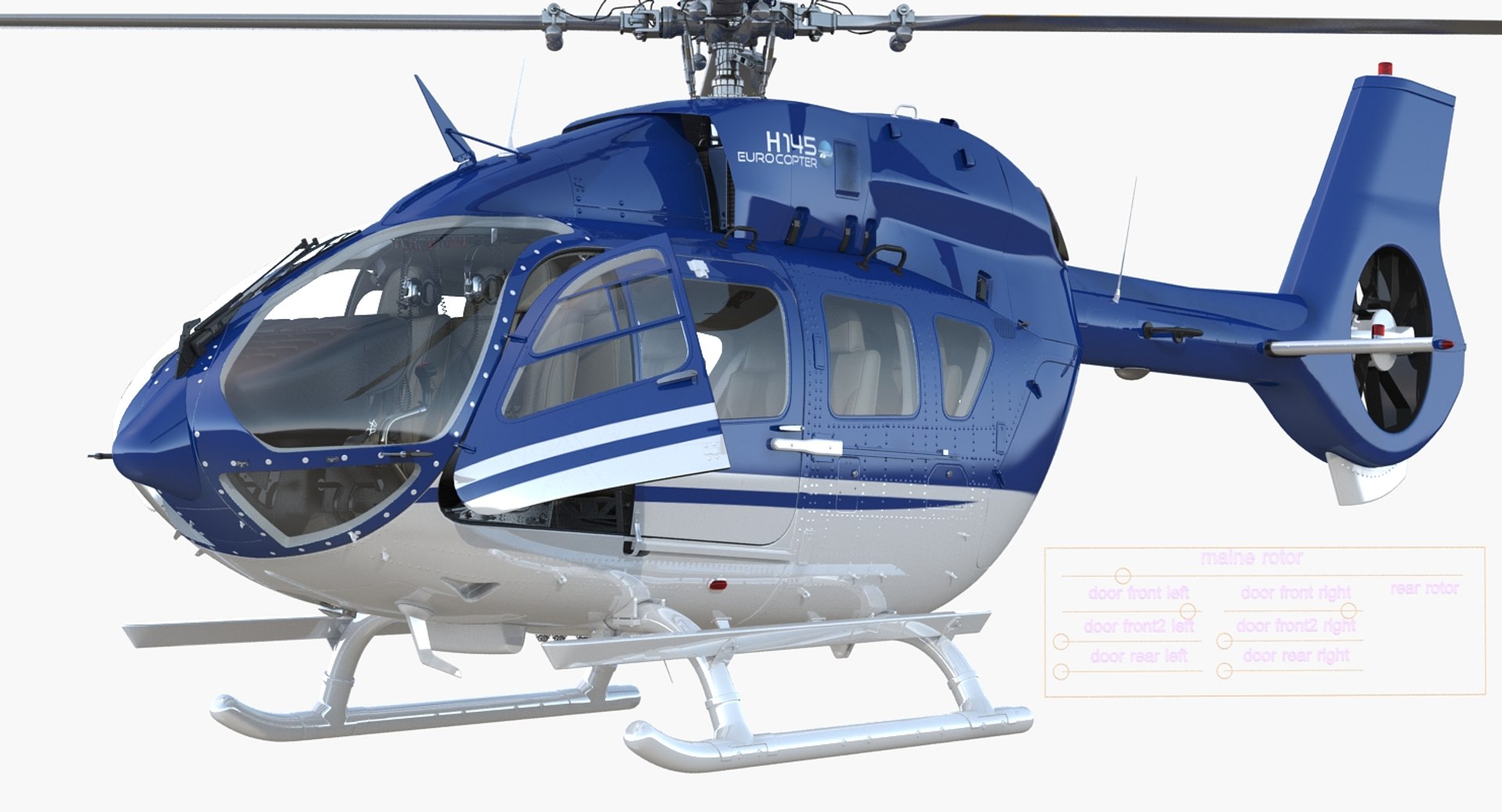 Civil helicopter airbus h145 3D model - TurboSquid 1212098