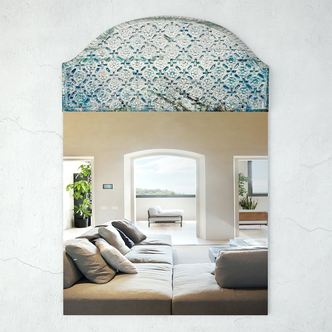 Old Blue Architectural Panel Mirror 3D Model - TurboSquid 2129266