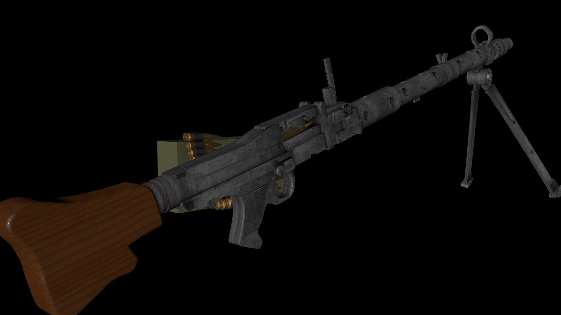 C4d German Machine Gun Mg 34