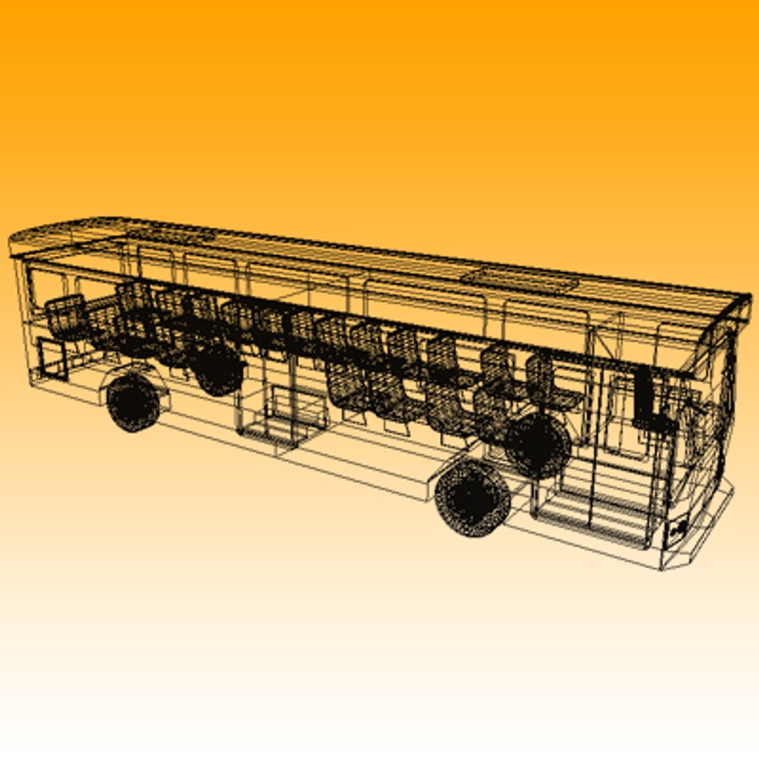 3d Model City Bus Scene