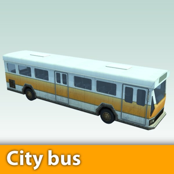 3d model city bus scene