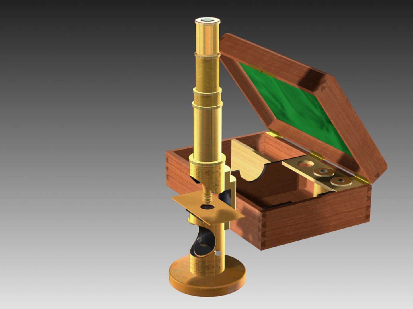 1855 French Microscope 3d Model