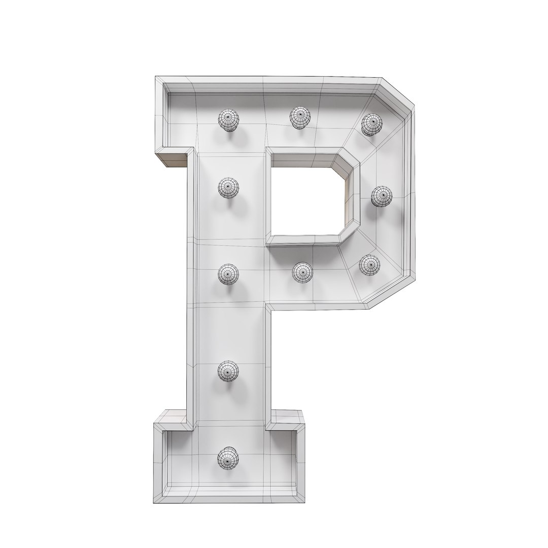 3D Marquee Letter P Glow Sign 3dmodel - TurboSquid 1975494