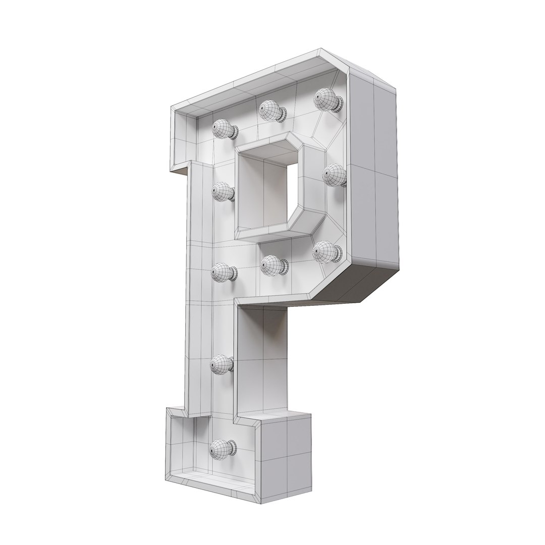 3D Marquee Letter P Glow Sign 3dmodel - TurboSquid 1975494