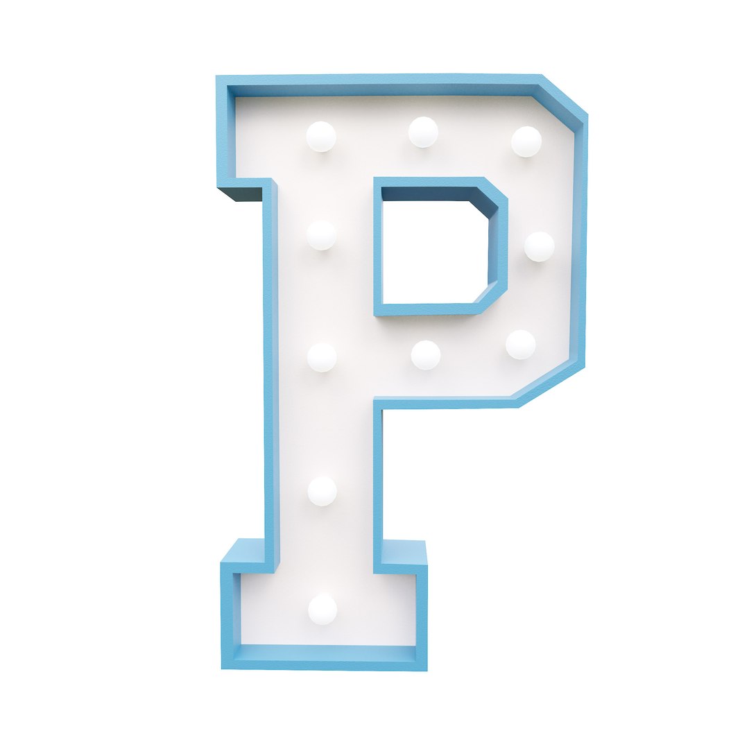 3D Marquee Letter P Glow Sign 3dmodel - TurboSquid 1975494