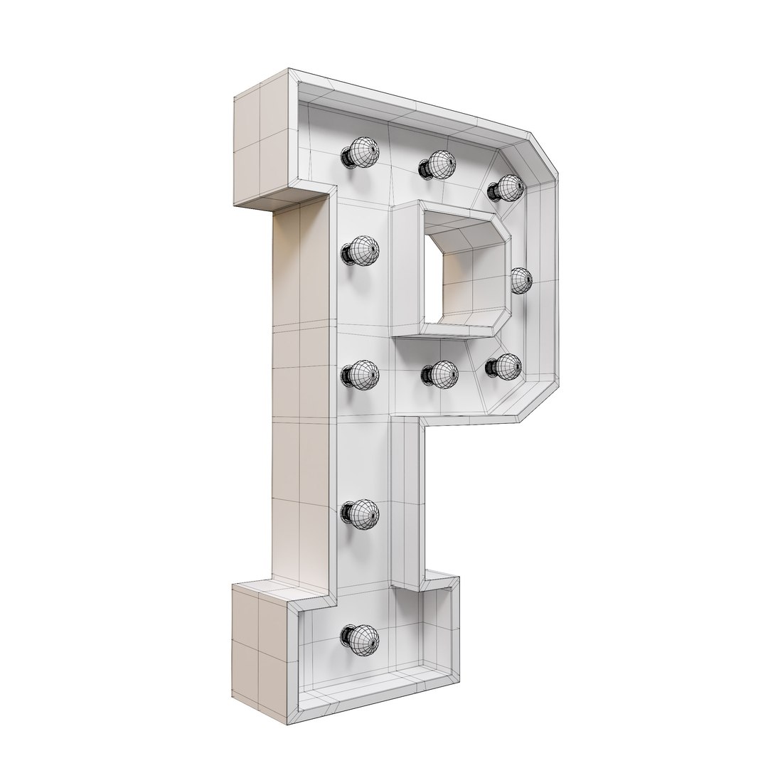3D Marquee Letter P Glow Sign 3dmodel - TurboSquid 1975494
