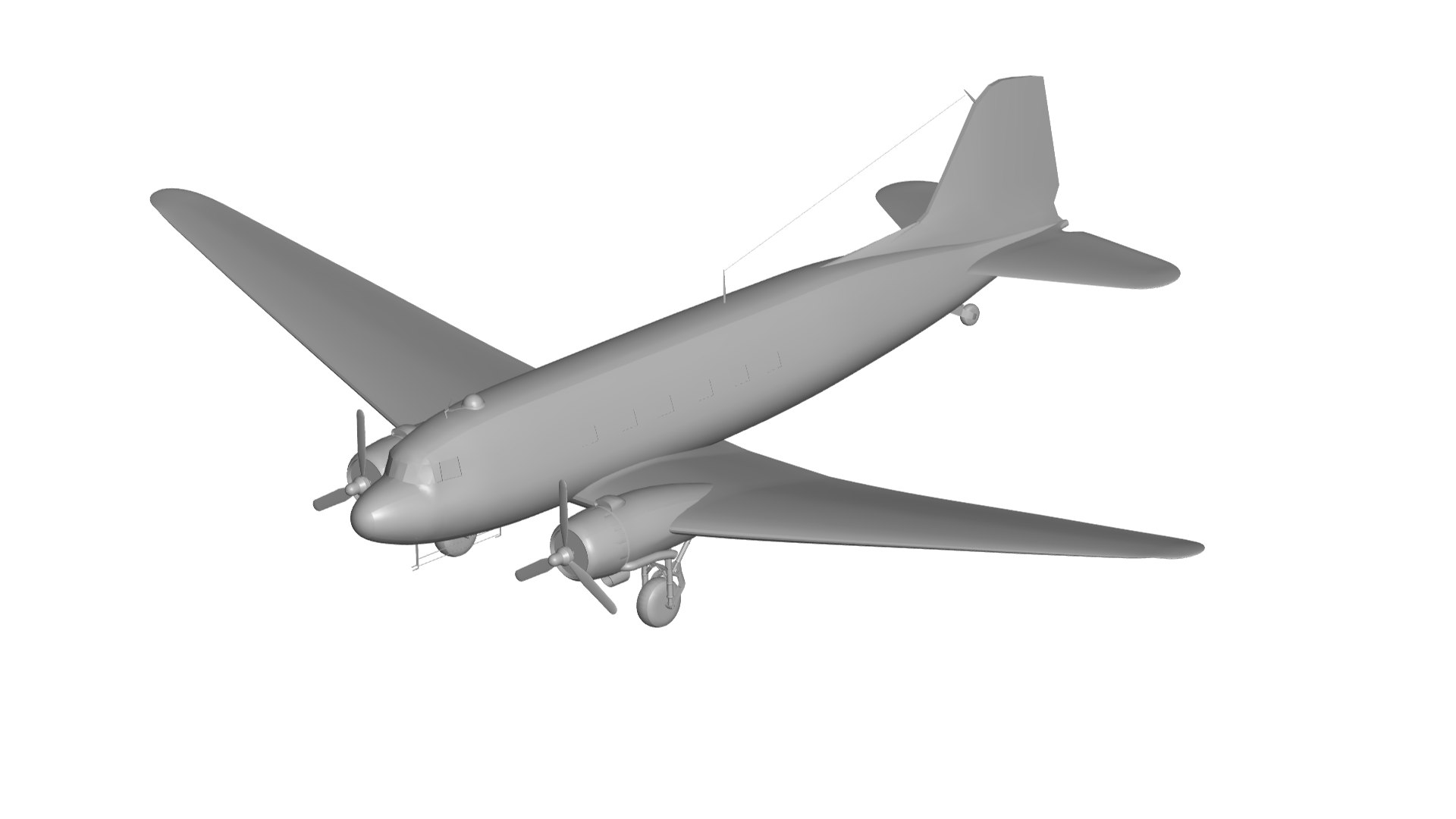 Douglas DC-3 3D Model - TurboSquid 1986757
