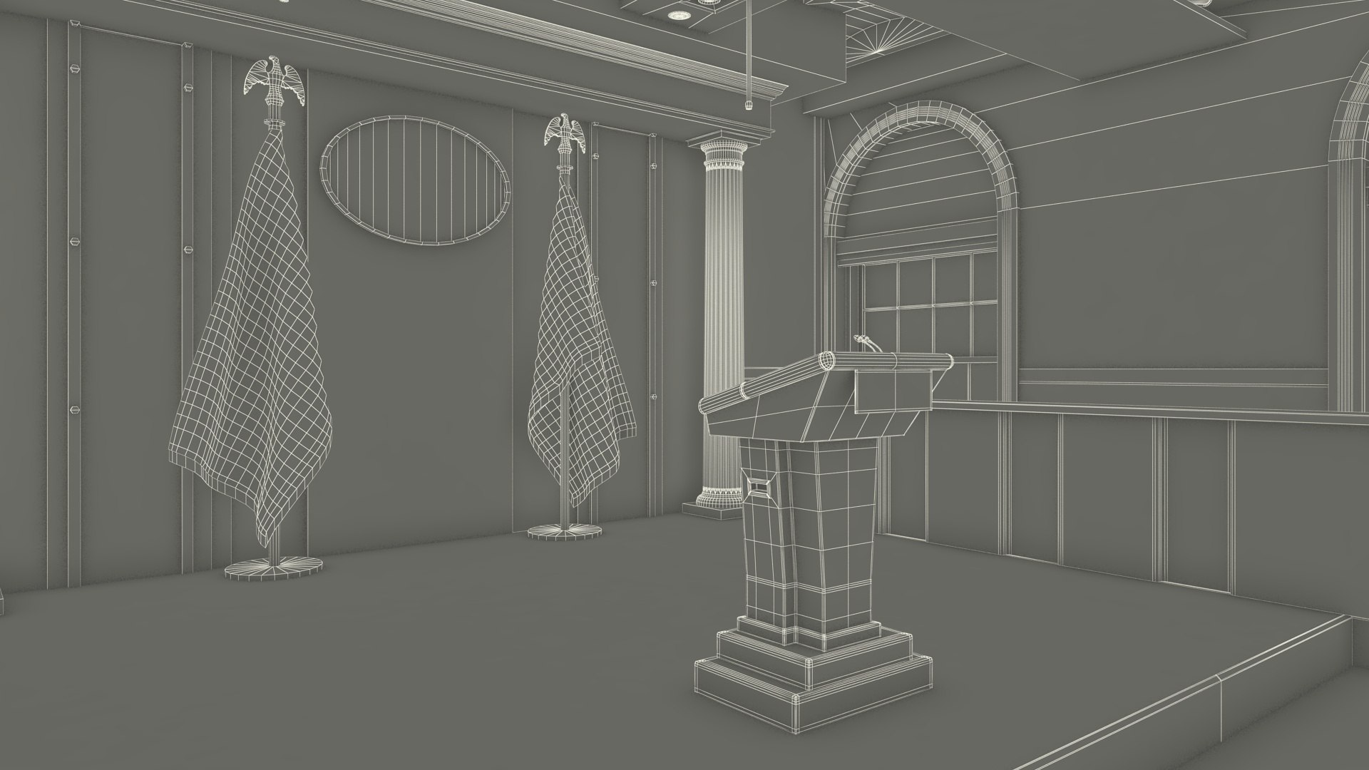 White House Press Room 3D model - TurboSquid 2136251