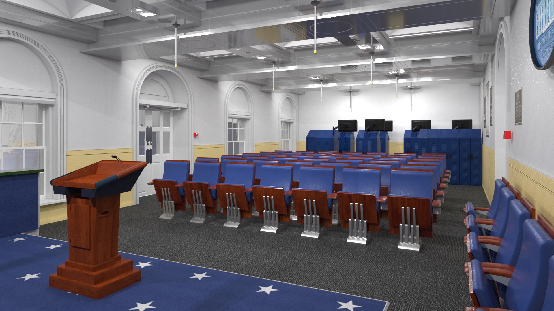 White House Press Room 3D model - TurboSquid 2136251