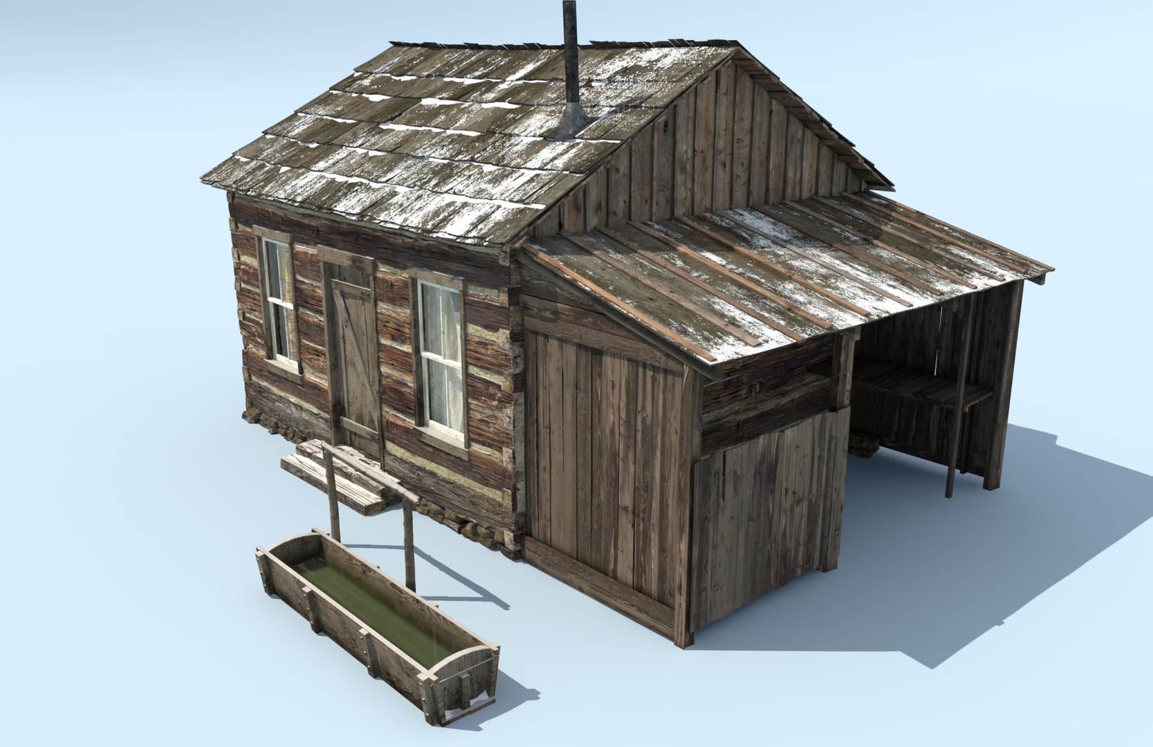 3D Frontier Log Cabin Model - TurboSquid 1296620