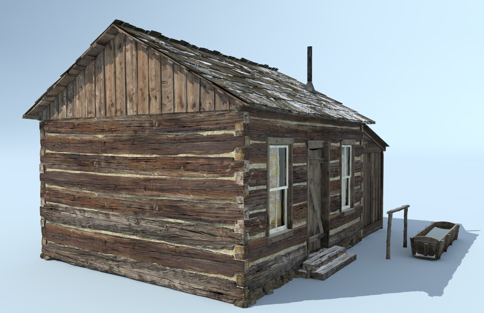 3D Frontier Log Cabin Model - TurboSquid 1296620