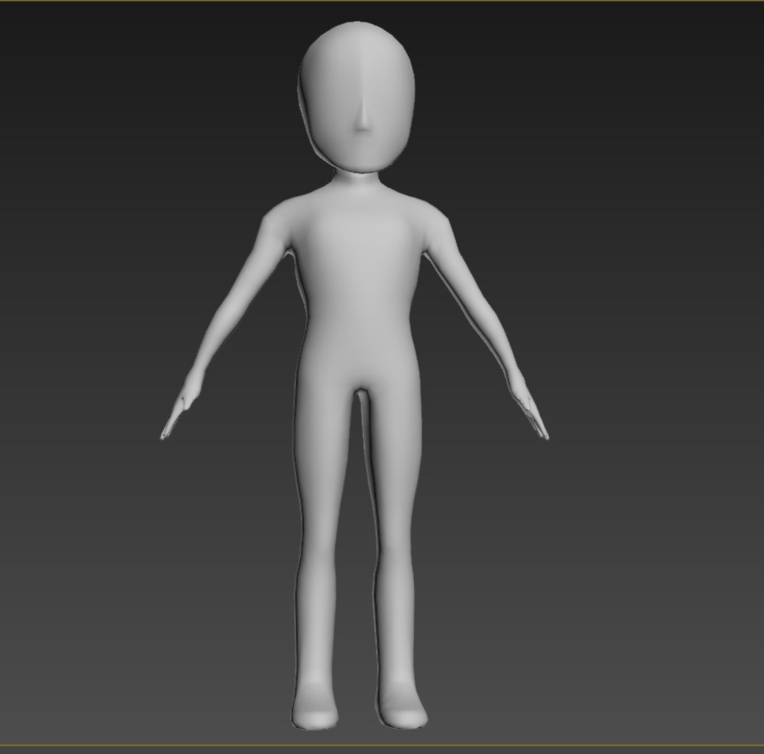 anime chibi base 3d obj