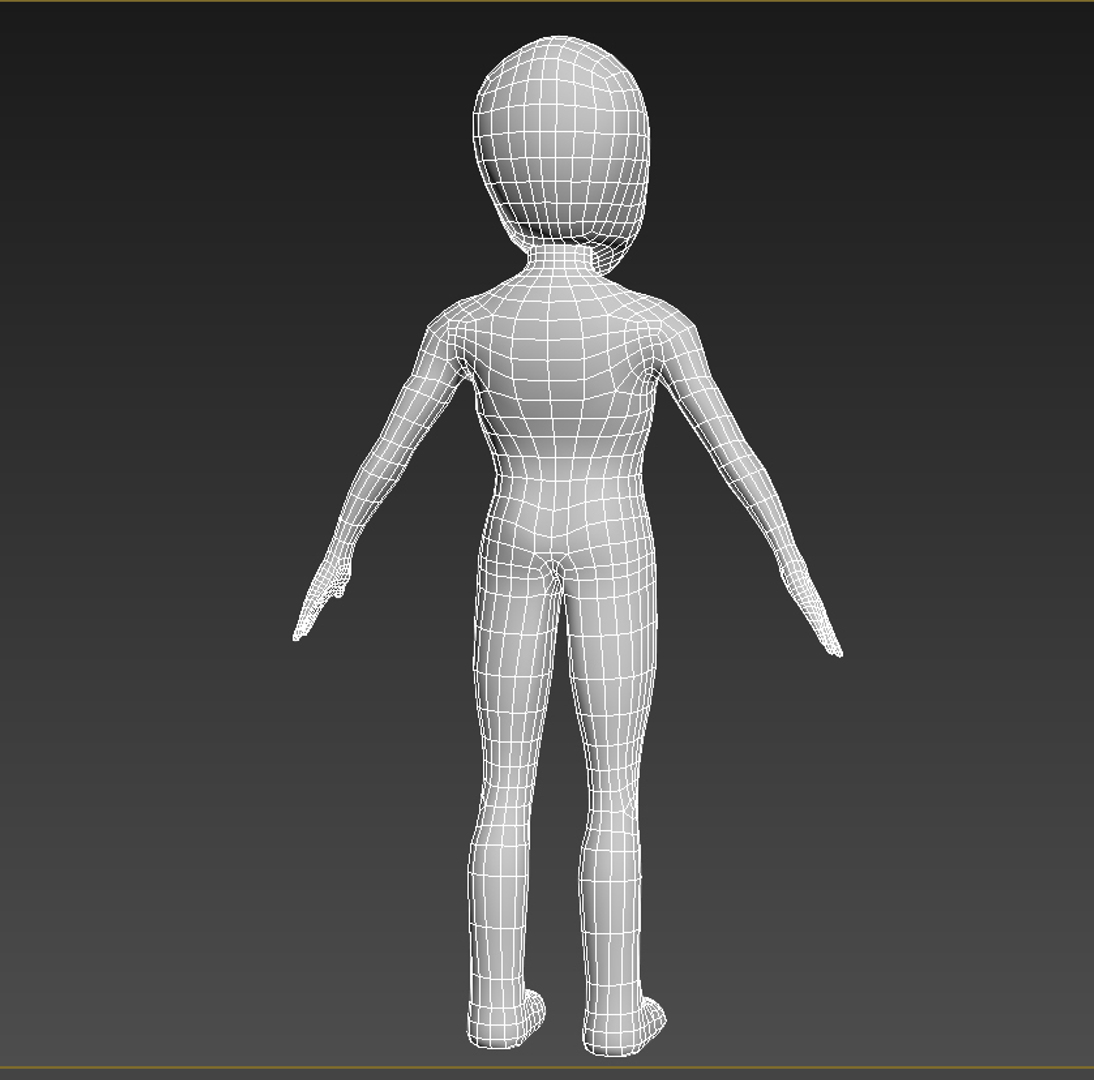 anime chibi base 3d obj