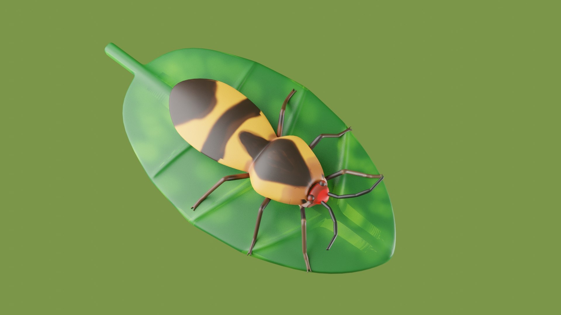 3D Bug With Leaf Model - TurboSquid 2050876