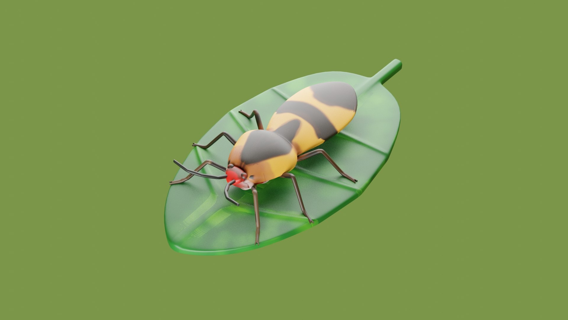 3D Bug With Leaf Model - TurboSquid 2050876