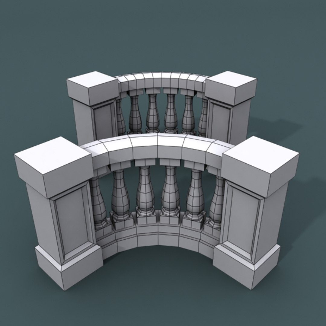 Curve Balustrade Bend 3d 3ds