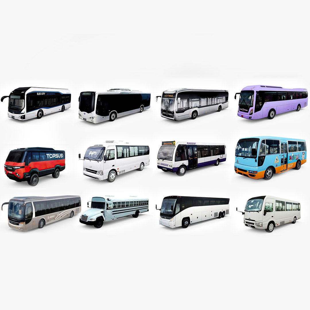 12 Lowpoly Buses Vol1 3D Model - TurboSquid 1991573