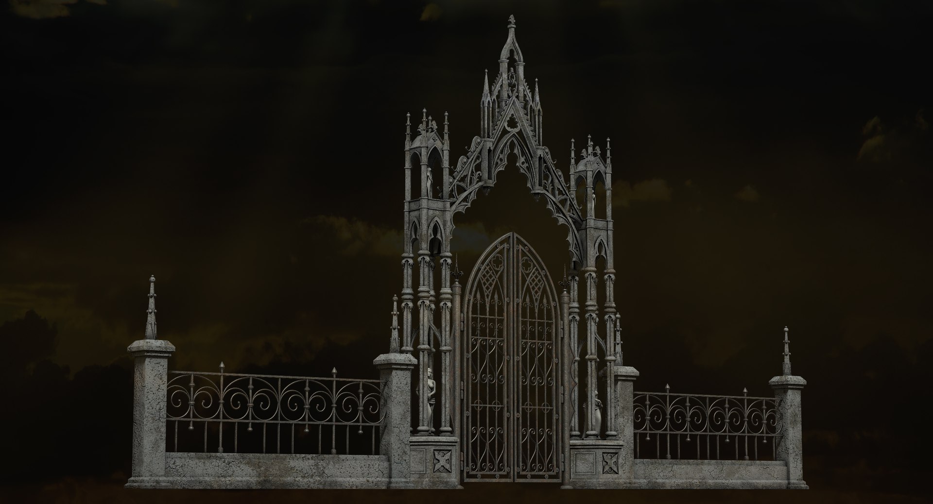 3d Model Gothic Gate
