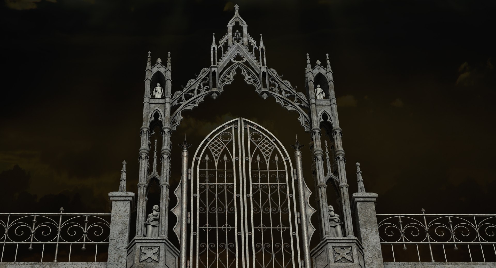 3d Model Gothic Gate