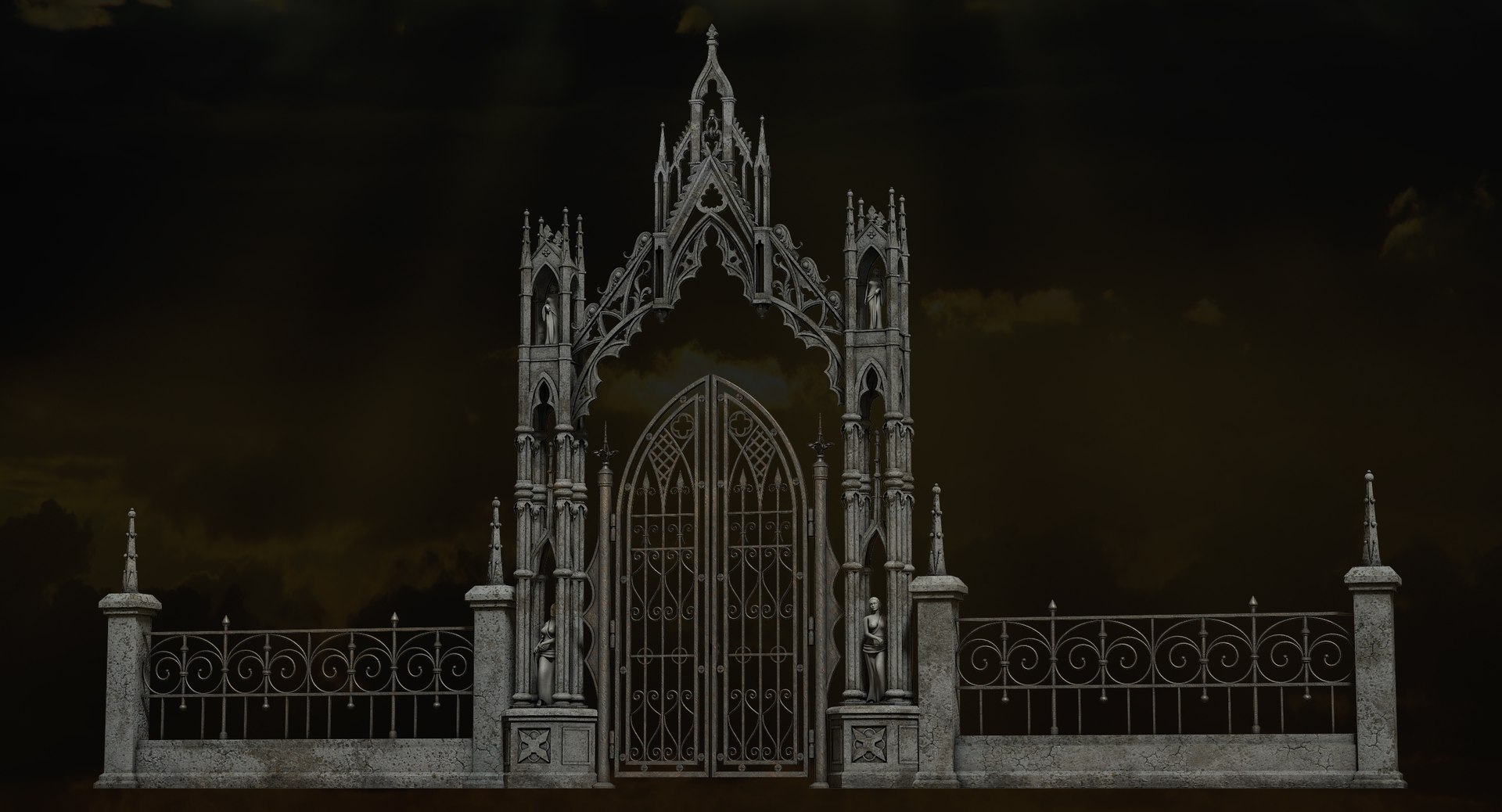 3d Model Gothic Gate
