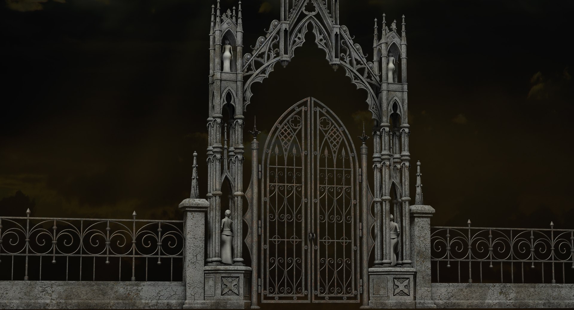 3d Model Gothic Gate